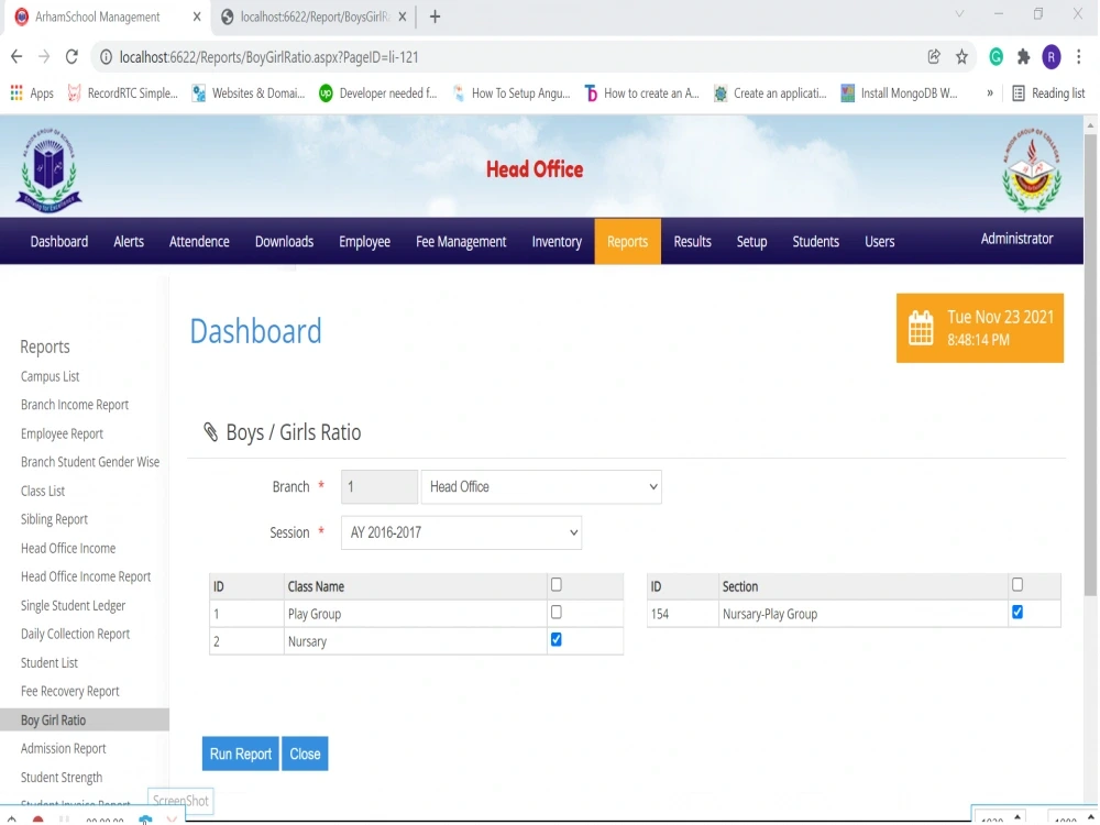 School Management System (Asp.net Webforms, jQuery, MSSQL, Ado.net ...