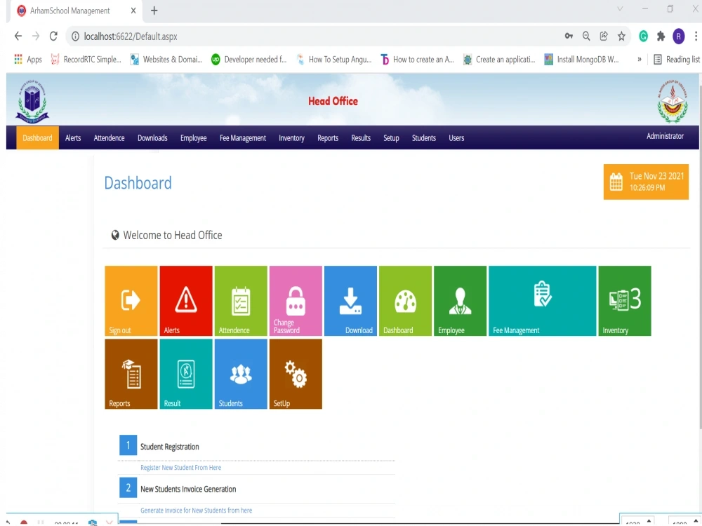 School Management System (Asp.net Webforms, jQuery, MSSQL, Ado.net, Html) | Upwork