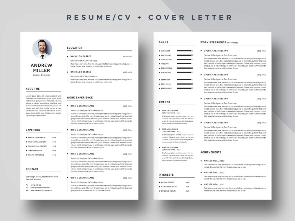 A modern and professional CV/Resume design template | Upwork