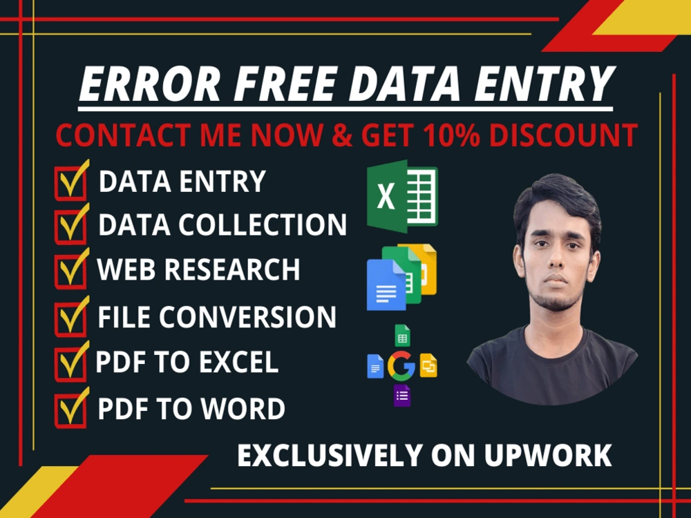 A virtual assistant for error free data entry, typing and copy paste job | Upwork