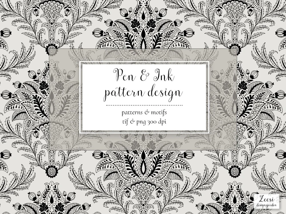 A finely detailed Pen & Ink Pattern Design | Upwork