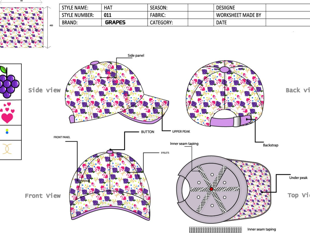 Design a custom cap and hat with your pattern | Upwork