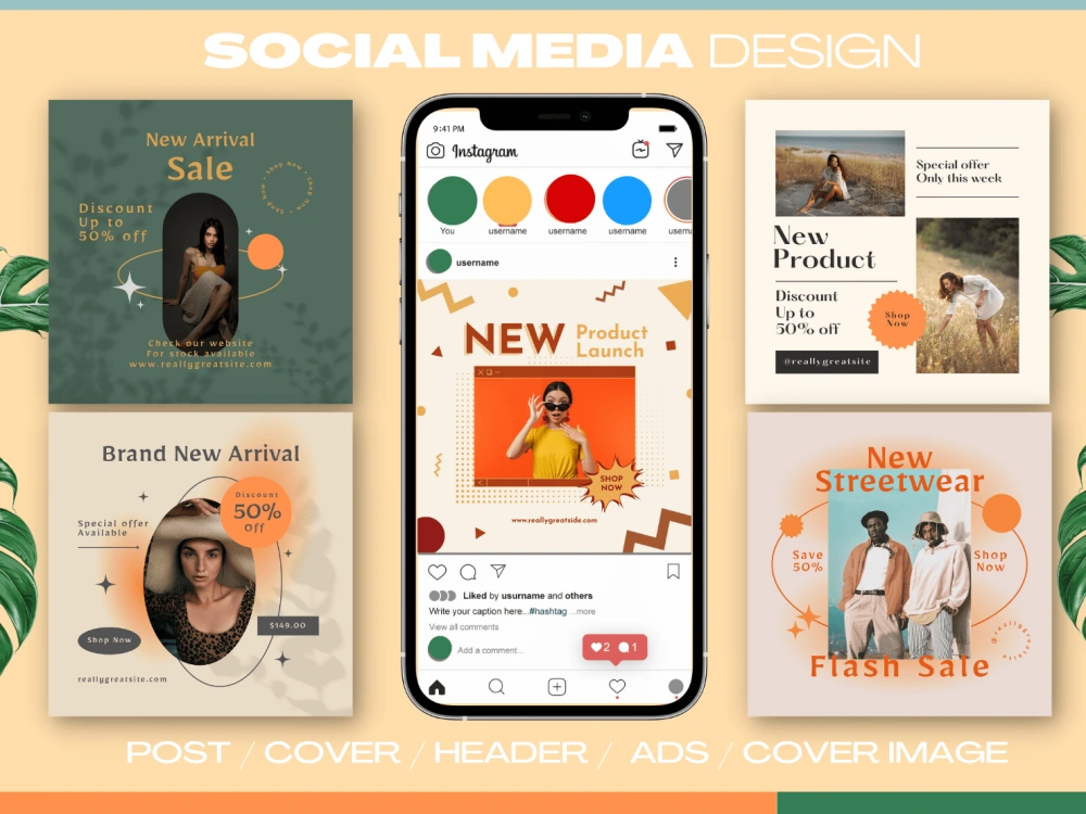 30 unique social media posts designs for the whole month | Upwork