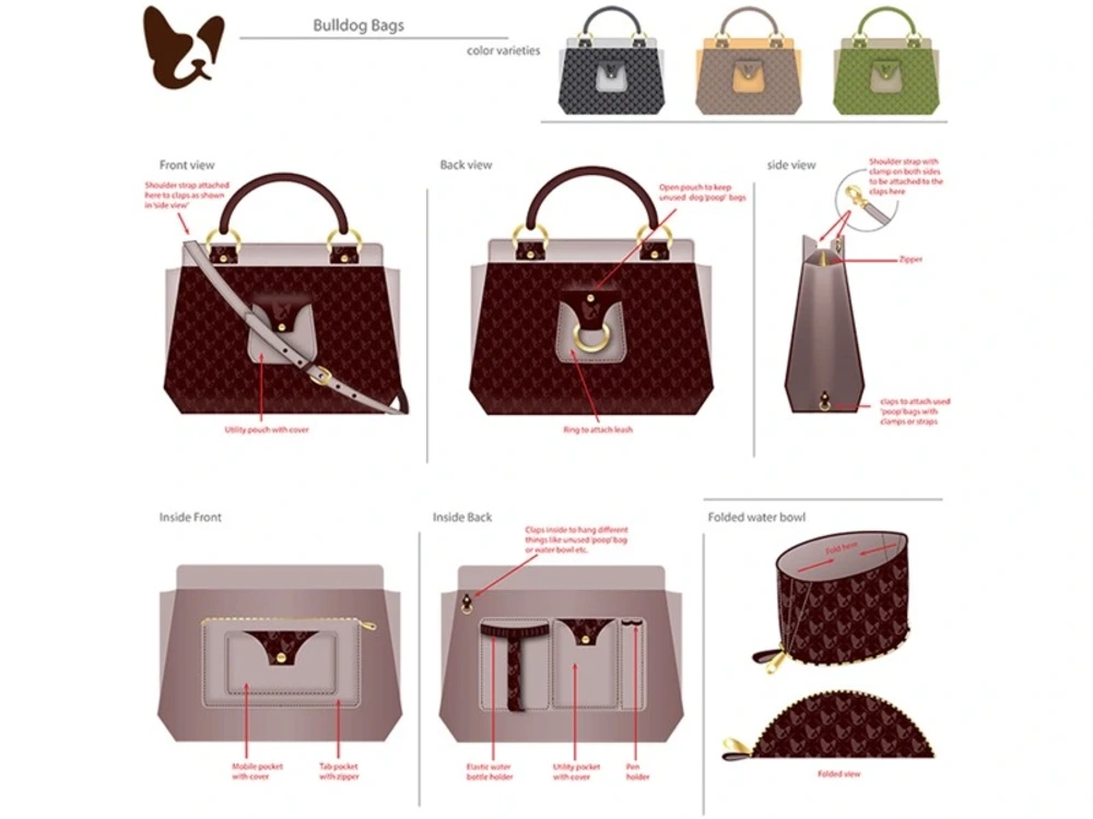 A Bag Design with measurement & manufacturing details | Upwork