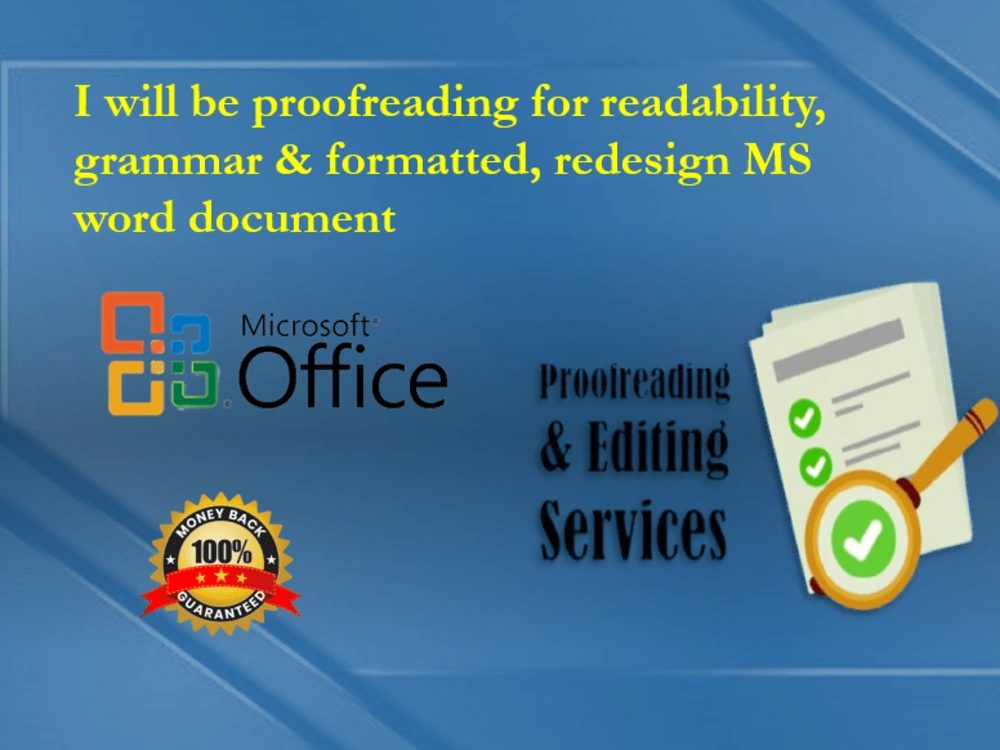 Proofreading for readability, grammar & formatted redesign MS word ...