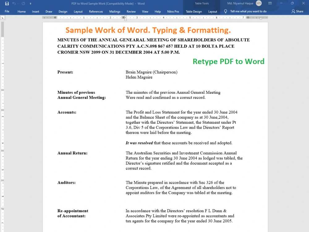 File Conversion or Retype Document with 100% accuracy | Upwork