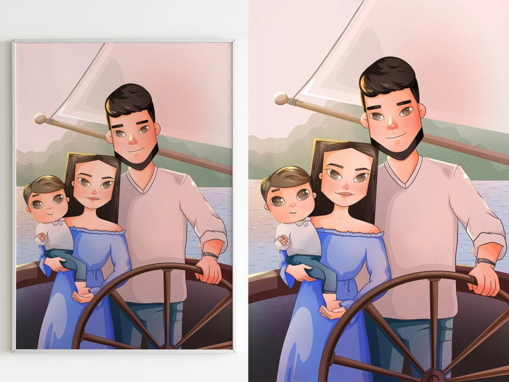A personal cartoon portrait which is going to a great present and ...