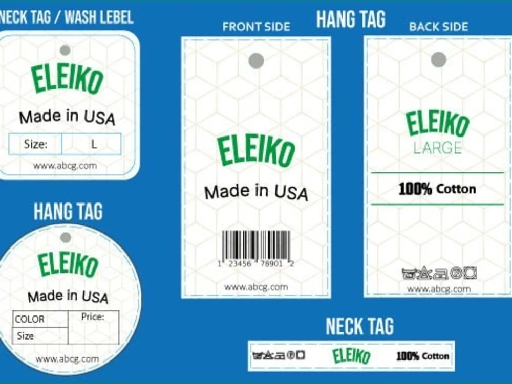 Design of clothing tags, neck label, hangtag, shirt tag for you | Upwork