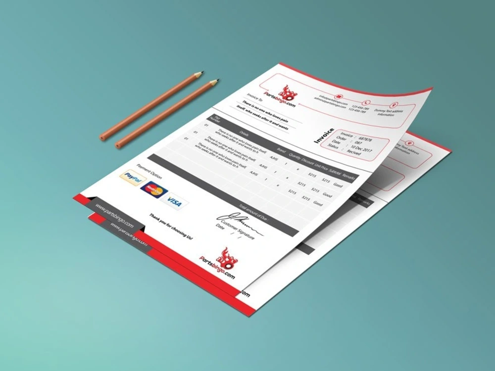 A professional invoice, letterhead, envelope for your business | Upwork