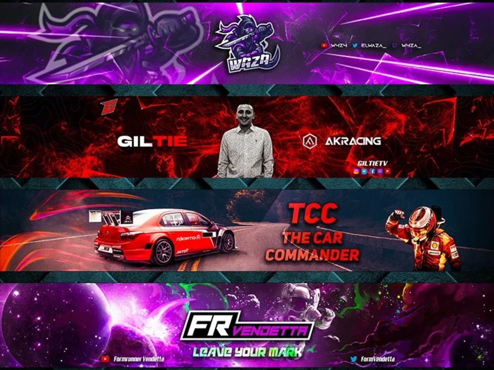 A professional gaming banner for YouTube, Twitter, Twitch and Discord ...