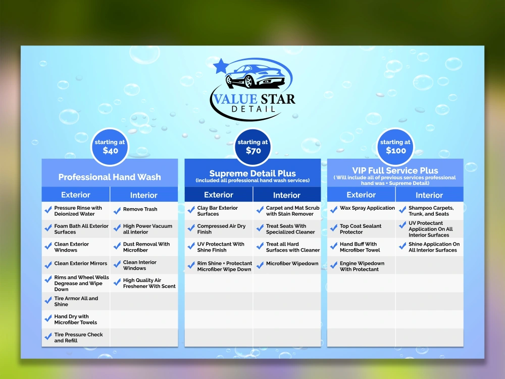 A Pricing Table, Comparison Chart, Price list, Price Menu Design | Upwork