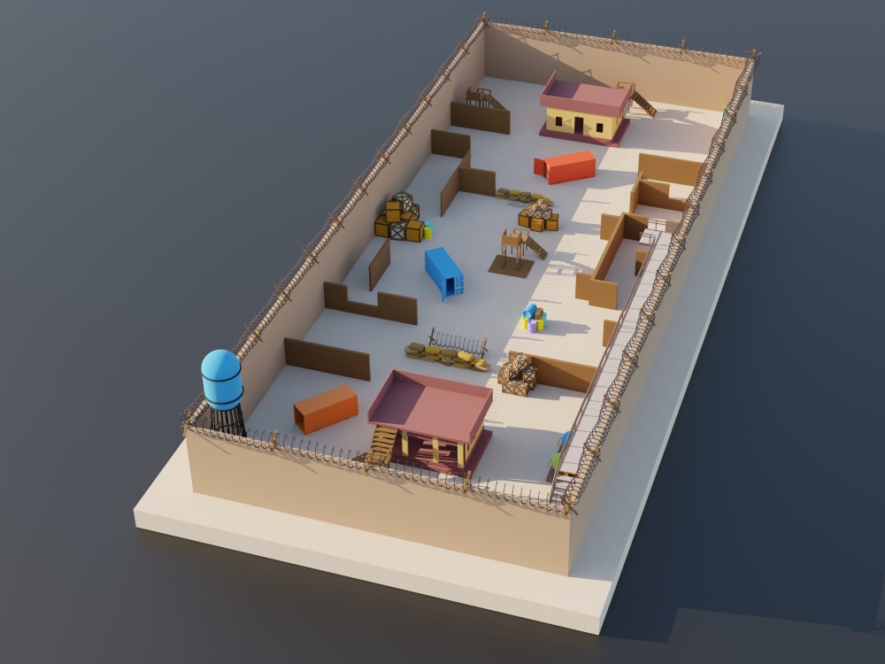 A Low-poly and Multiple level TDM map for a Game | Upwork
