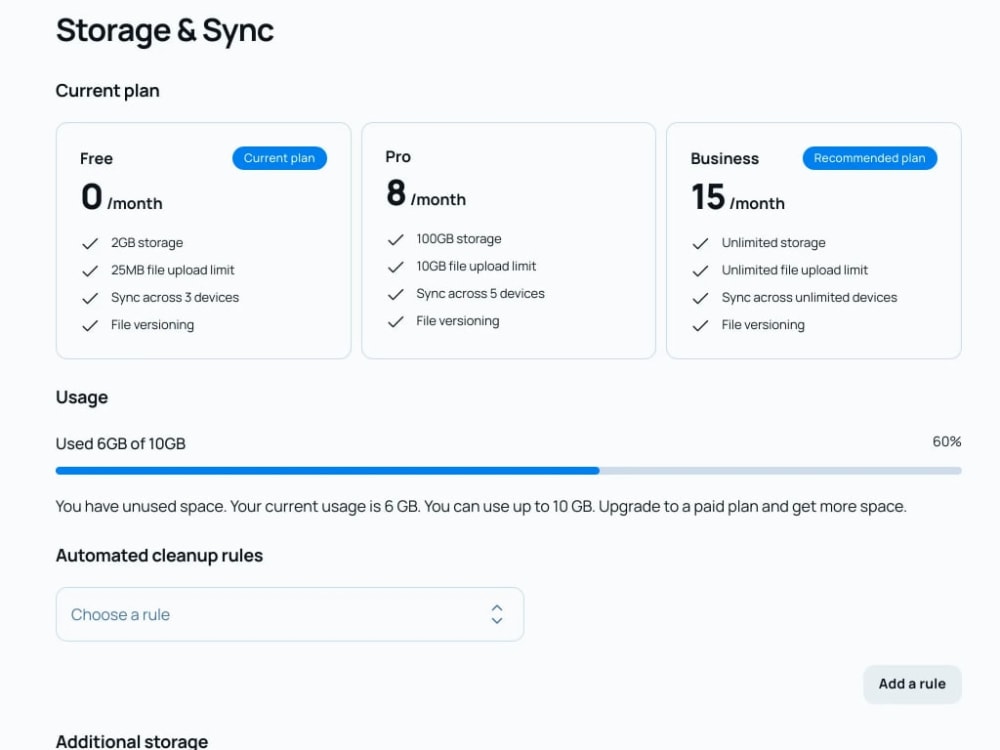 Sleek Storage Dashboard UI design with mockups, prototype, and guide ...
