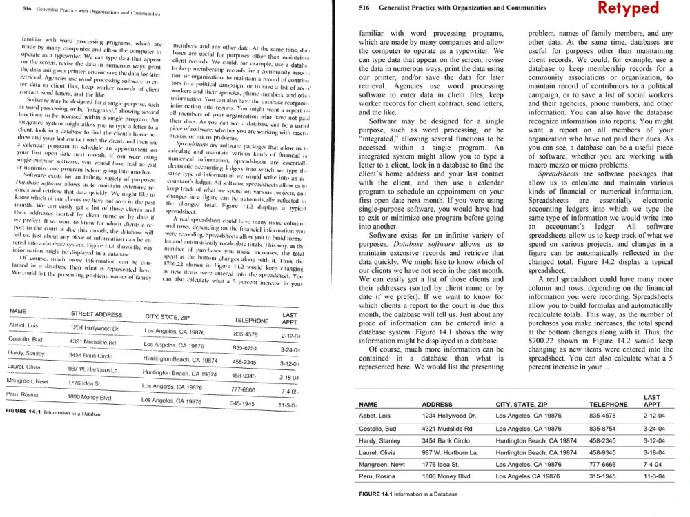 Retype PDF/scanned document into Ms. Office or Google Docs document ...