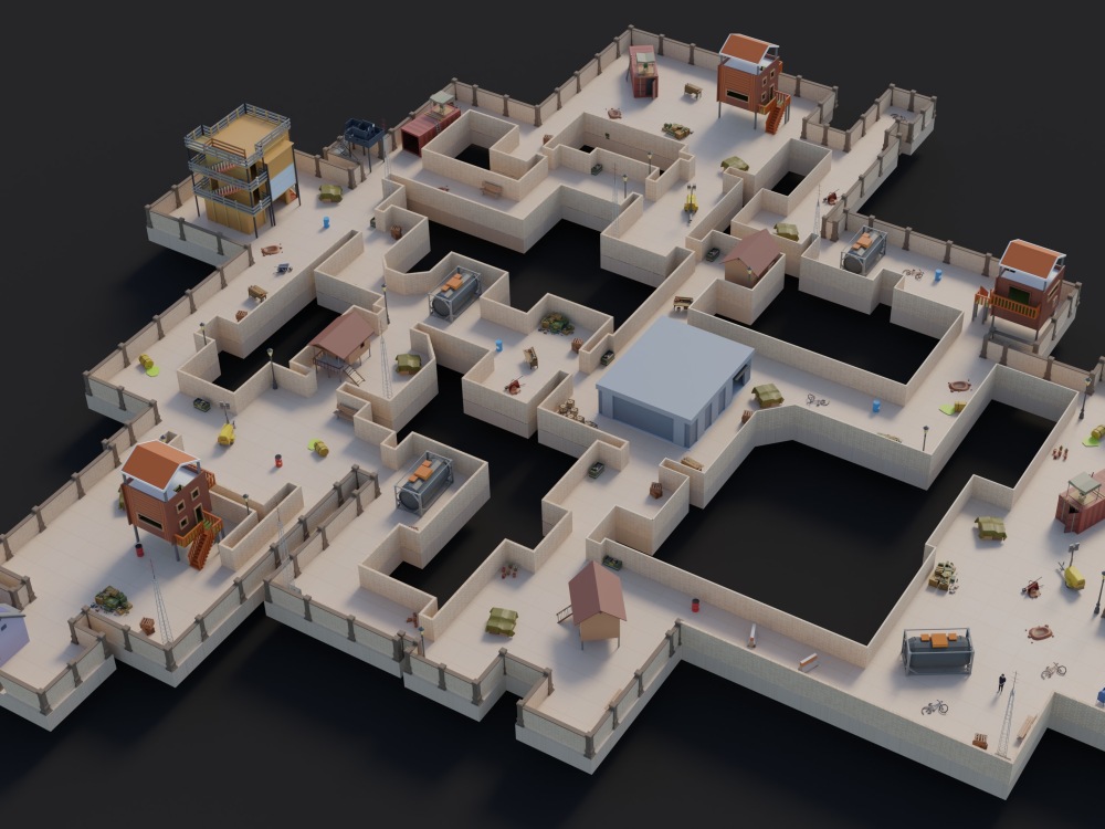 A Low-poly and Multiple level TDM map for a Game | Upwork