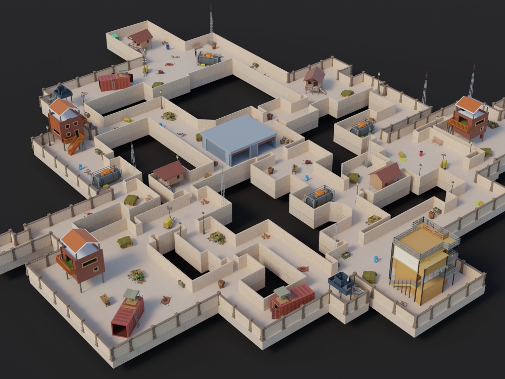 A Low-poly and Multiple level TDM map for a Game | Upwork