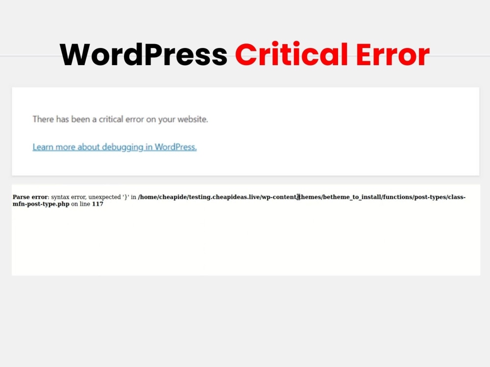 To fix wordpress critical error, fatal error, and wordpress bug fix | Upwork