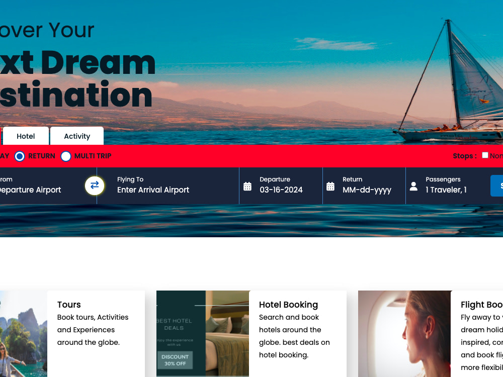 Duffel flight api integrated. | Upwork