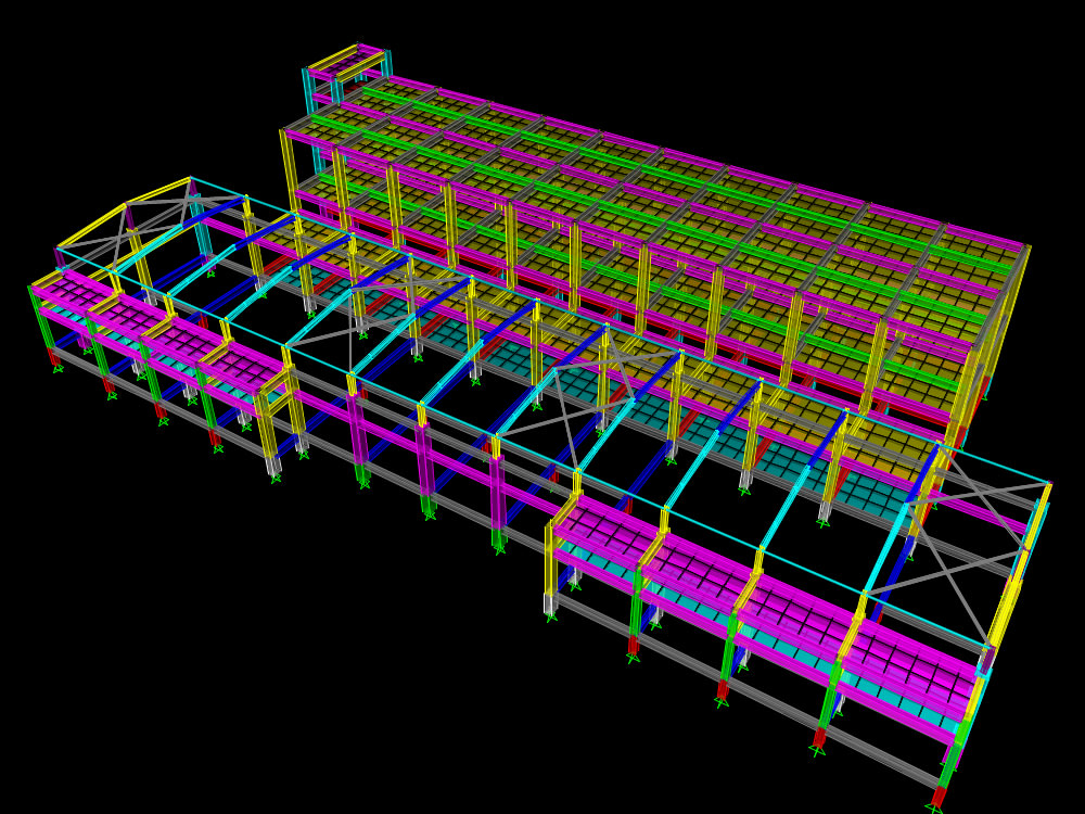 A complete 3d model & design of Steel and RCC structure.( staad pro ...