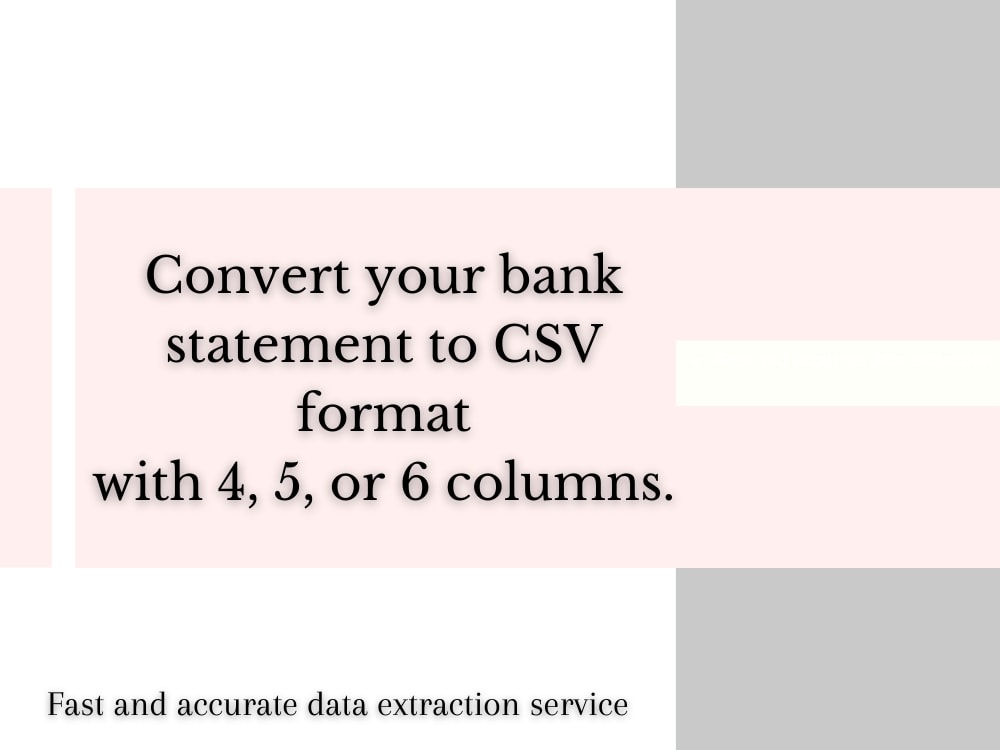 Convert PDF Bank Statements to CSV file | Upwork