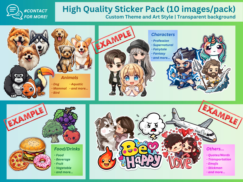 A high-quality pack of custom sticker | Upwork