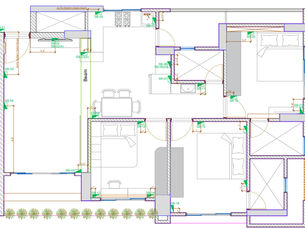 Electrical layout drawing in Autocad or Revit | Upwork
