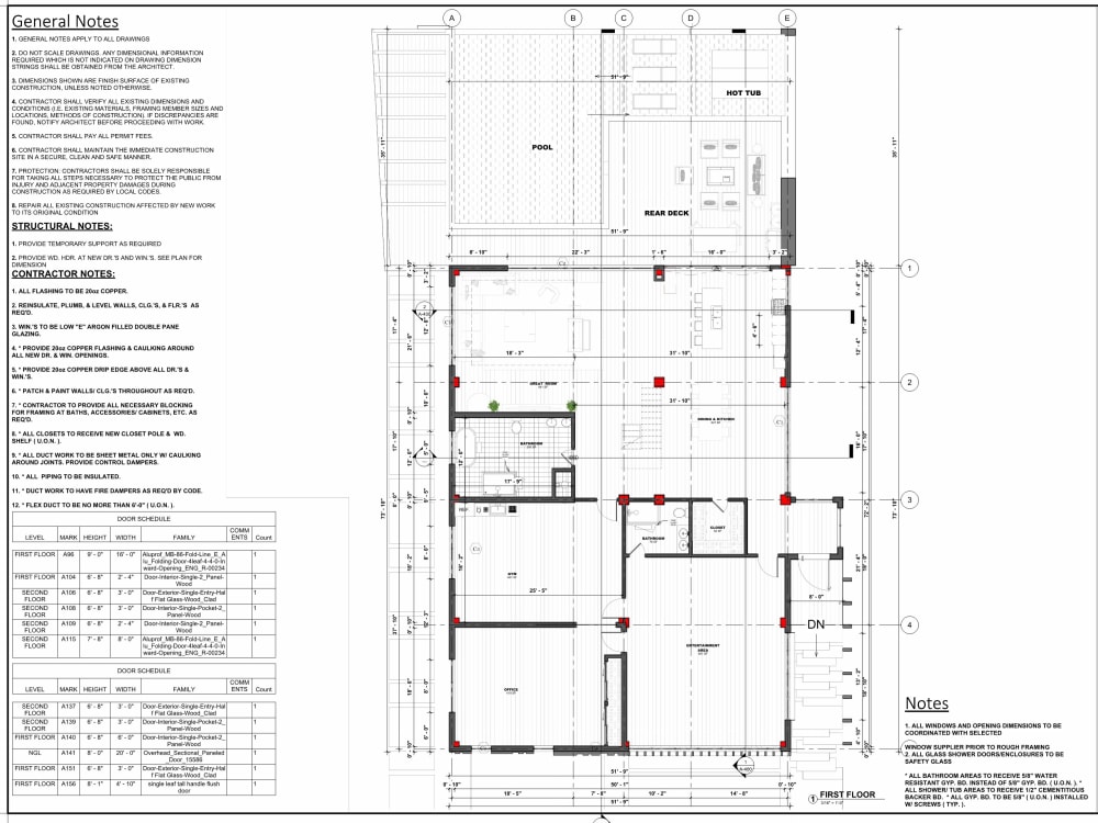 A floor plan, elevations, sections and detail drafting in AutoCAD | Upwork