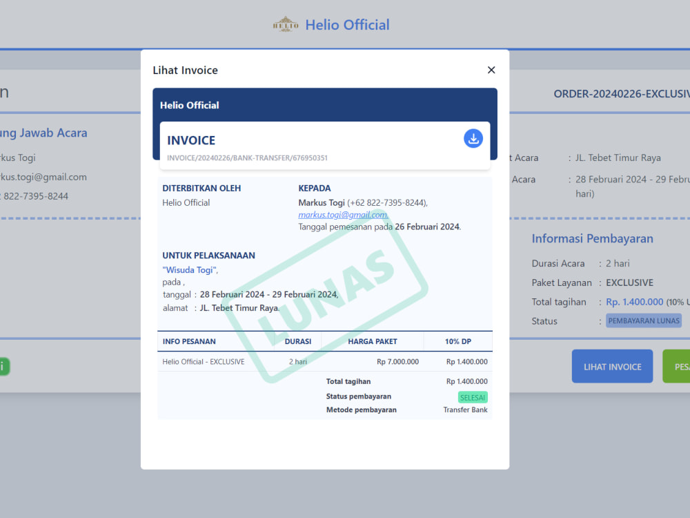 Event Organizer Service Order Mangement Information System | Upwork