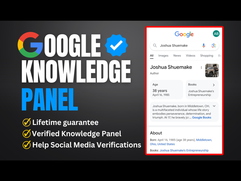 A Google knowledge panel or google knowledge graph | Upwork
