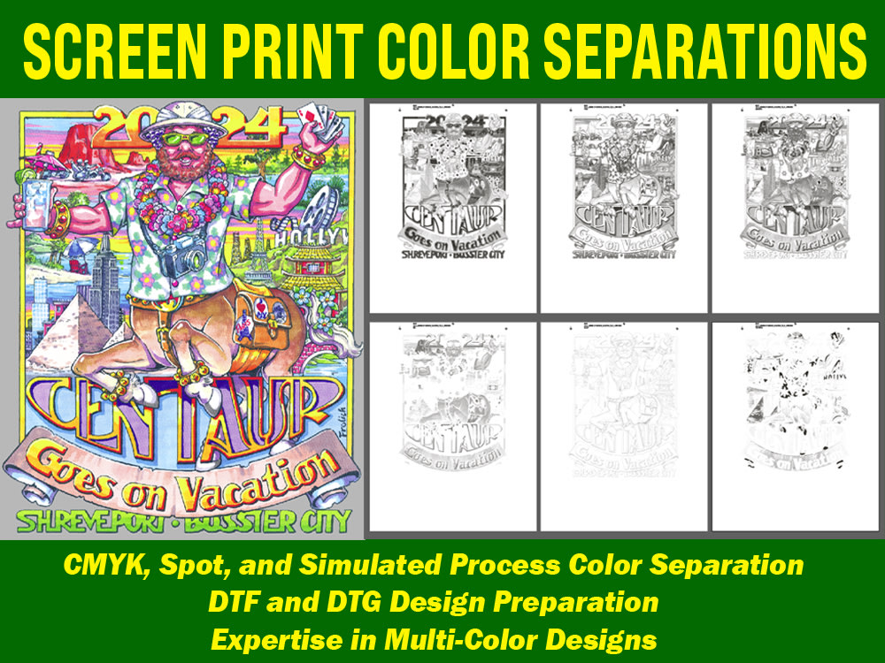 Color Separation for Screen Printing | Spot |Simulated Process |CMYK ...