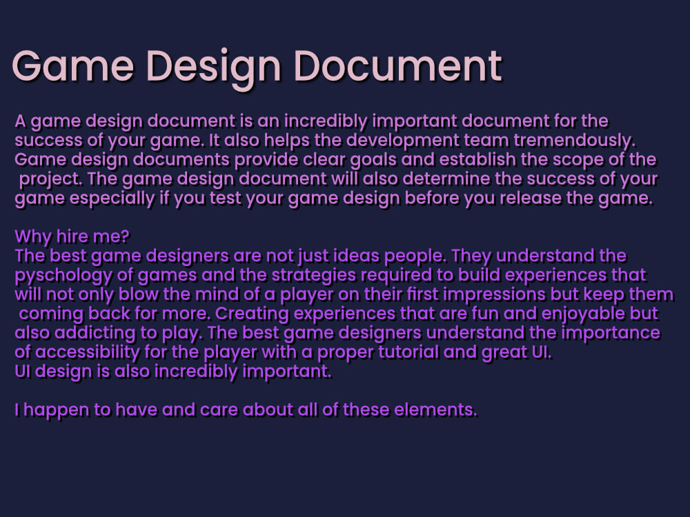 A game design document for your game idea | Upwork