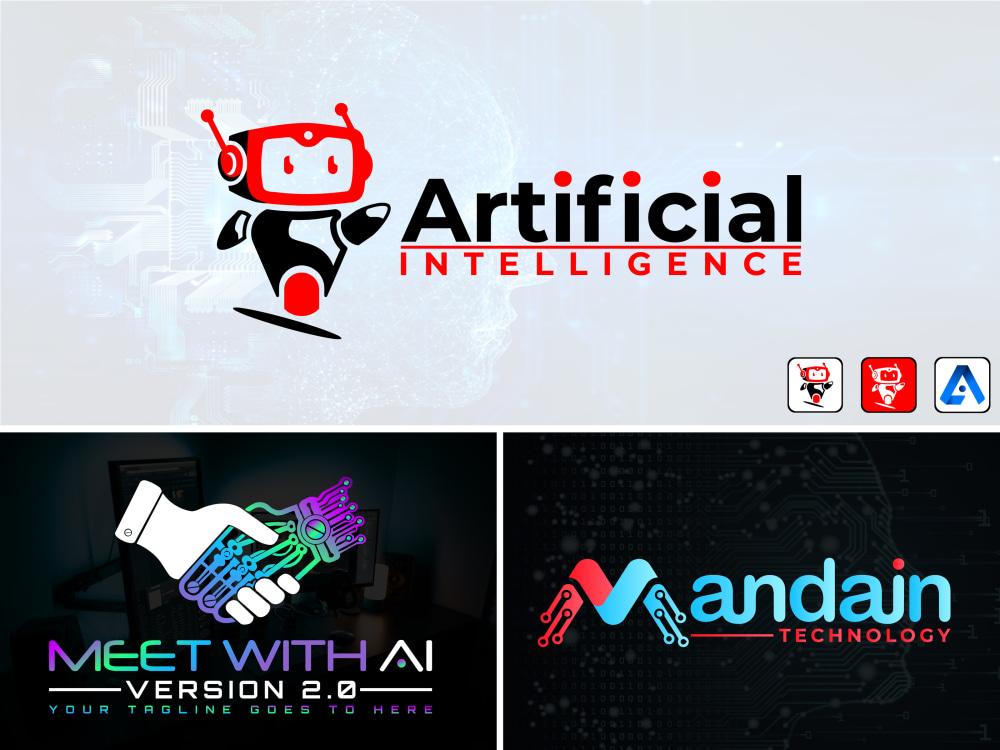 A modern ai, tech, robotic, app logo for your business | Upwork