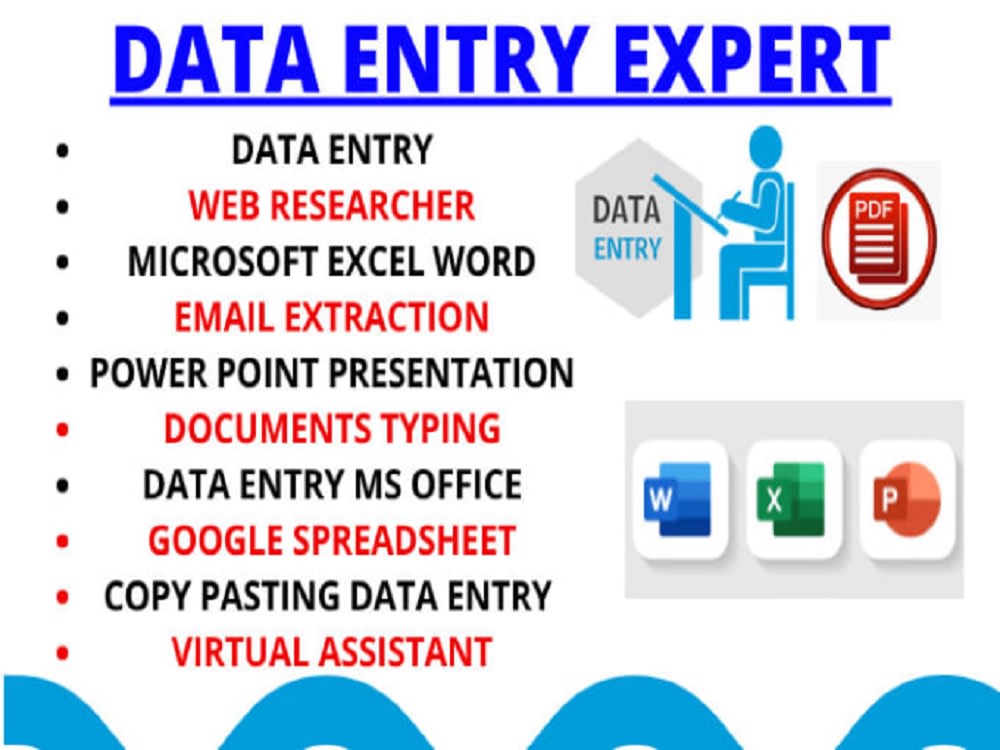 Fast data entry, copy paste job, manual typing, any file to Word or ...