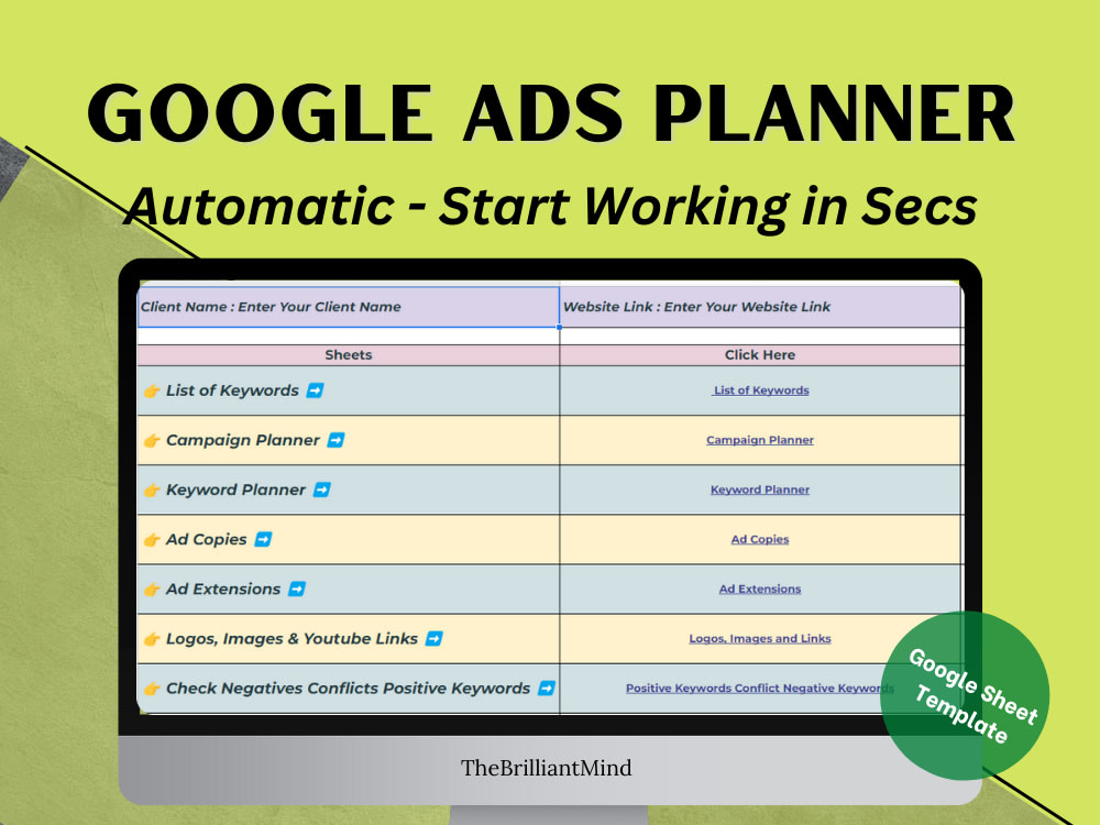 Google Ads Planner Template | Upwork