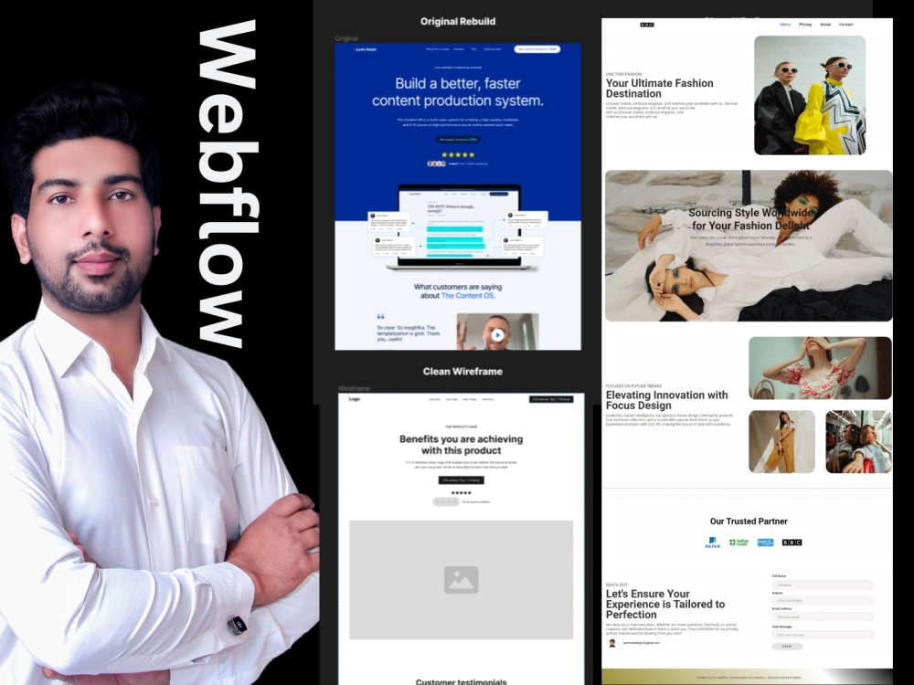 A One pager webflow website for your portfolio | Webflow developer designer | Upwork