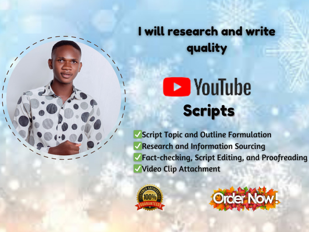 An irresistible YouTube script for your channel by an expert script writer | Upwork