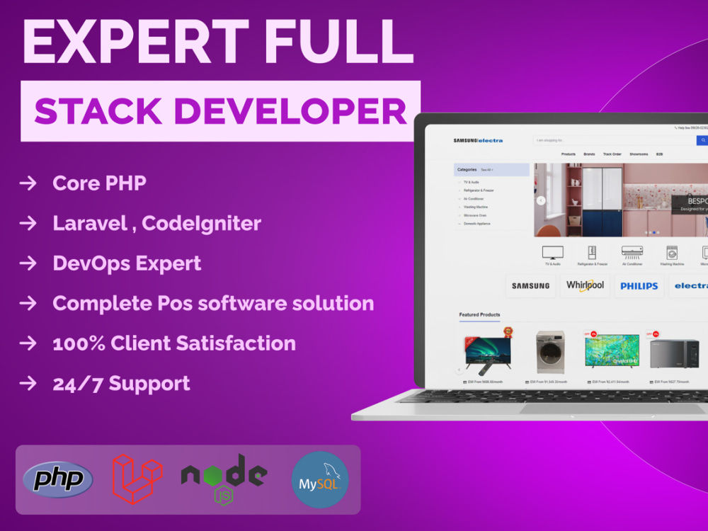Full Stack Web Developer For Laravel Node Js React Js Upwork