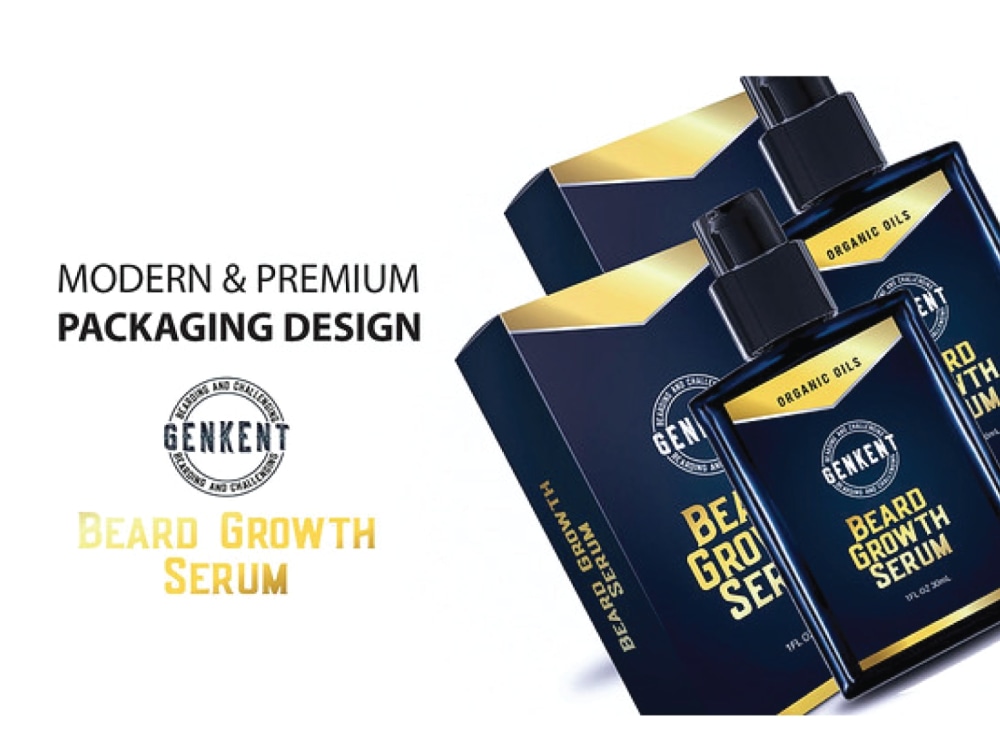 Beard oil label and box packaging | Upwork
