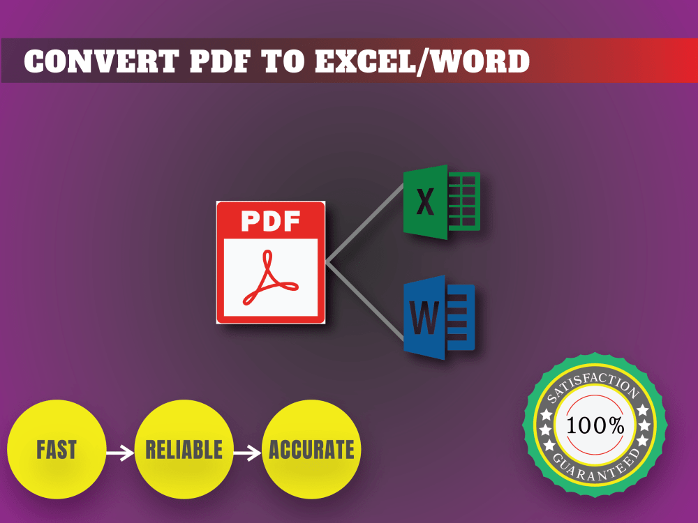 Pdf documents converted to excel or word | Upwork
