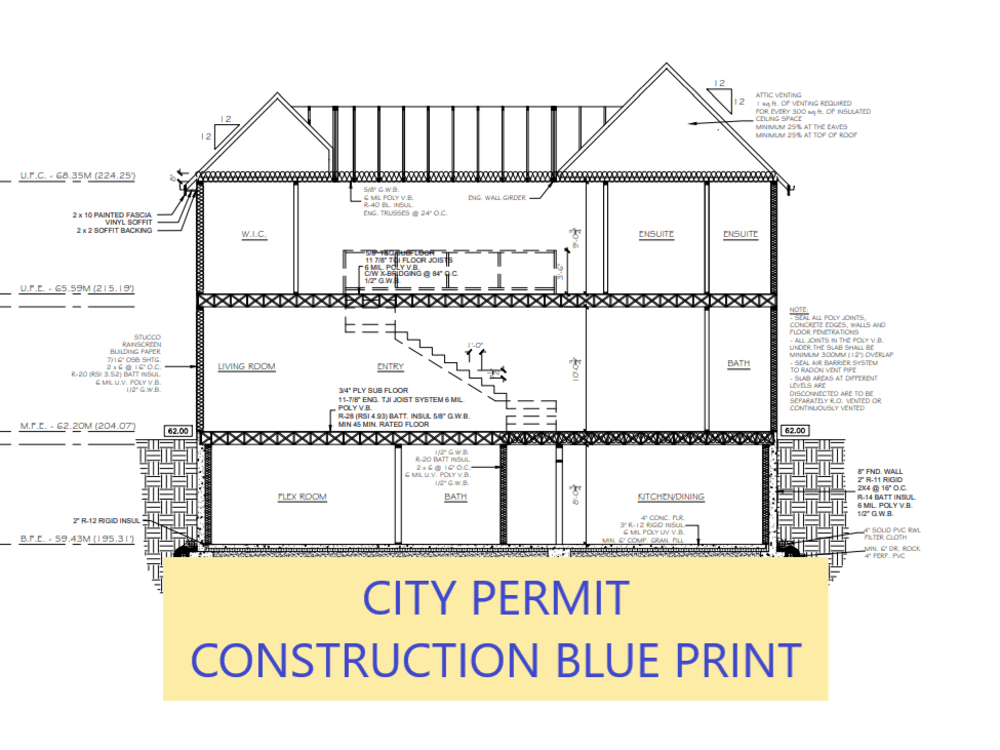 Permit & construction 2d architecture drawings for USA residential ...