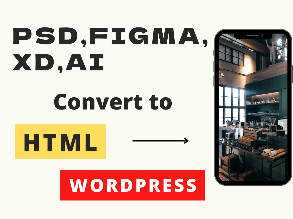 Convert psd to html,figma to html,xd to html,psd to bootstrap or wordpress | Upwork