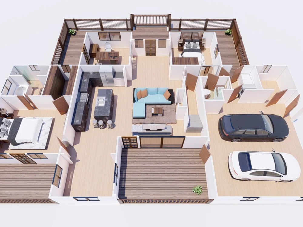 3d floor plan and furniture layout of your house | Upwork