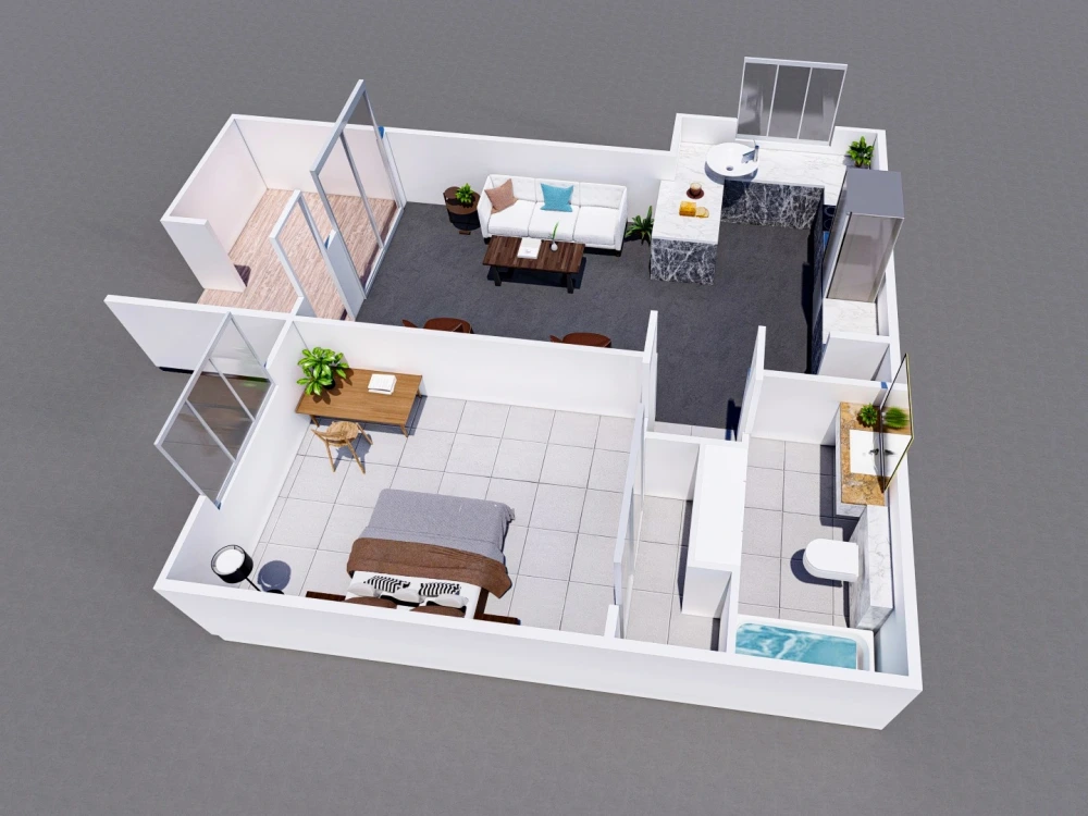 3d floor plan and furniture layout of your house | Upwork
