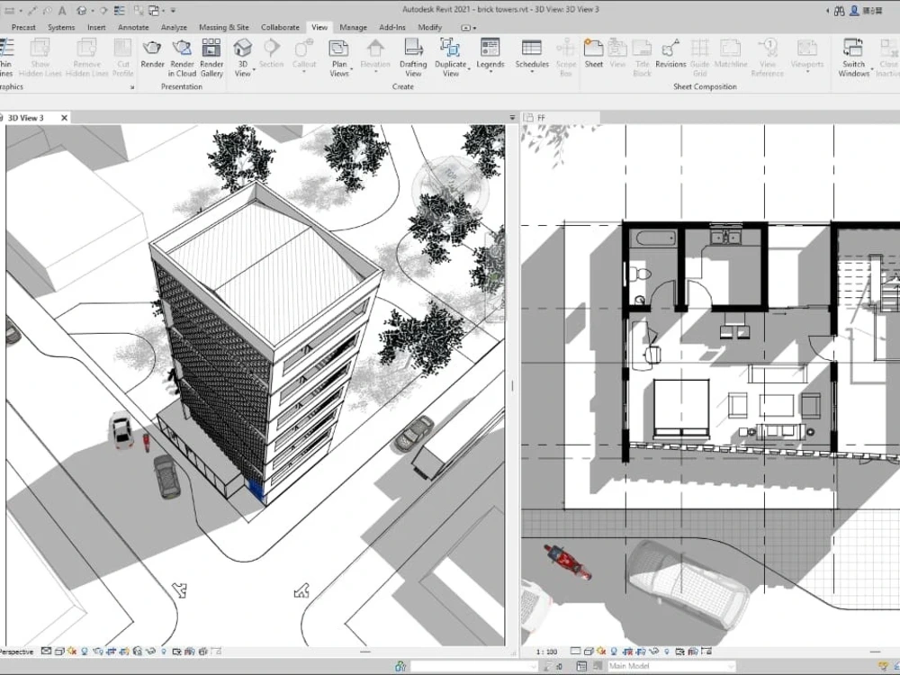Architectural Drawings Presentation Free Architecture PowerPoint