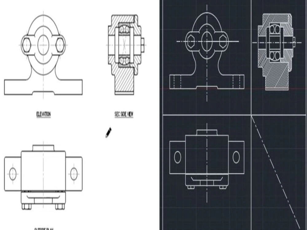 Hand-sketches or drawings drafted in CAD professionally, AutoCAD ...