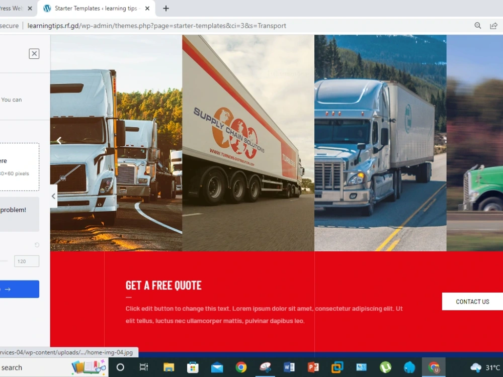 An amazing Transport services Website | Upwork