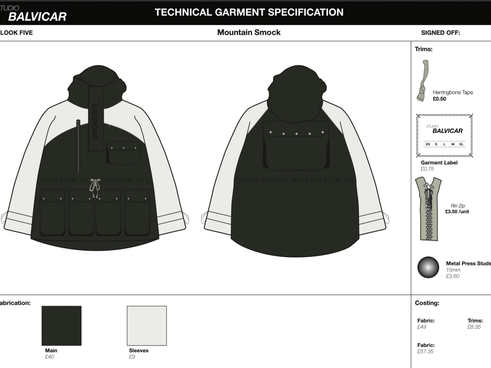 A detailed garment specification that is factory ready | Upwork