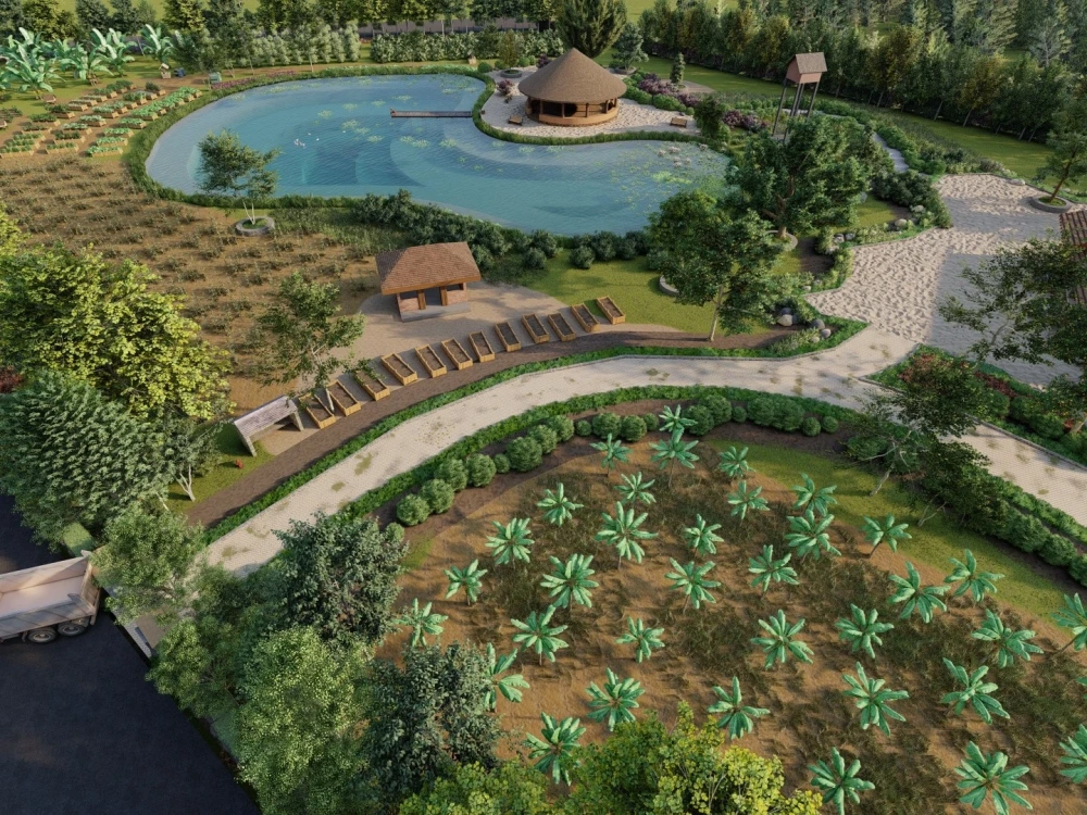 An amazing Landscaping Layout plan and 3D rendering | Upwork