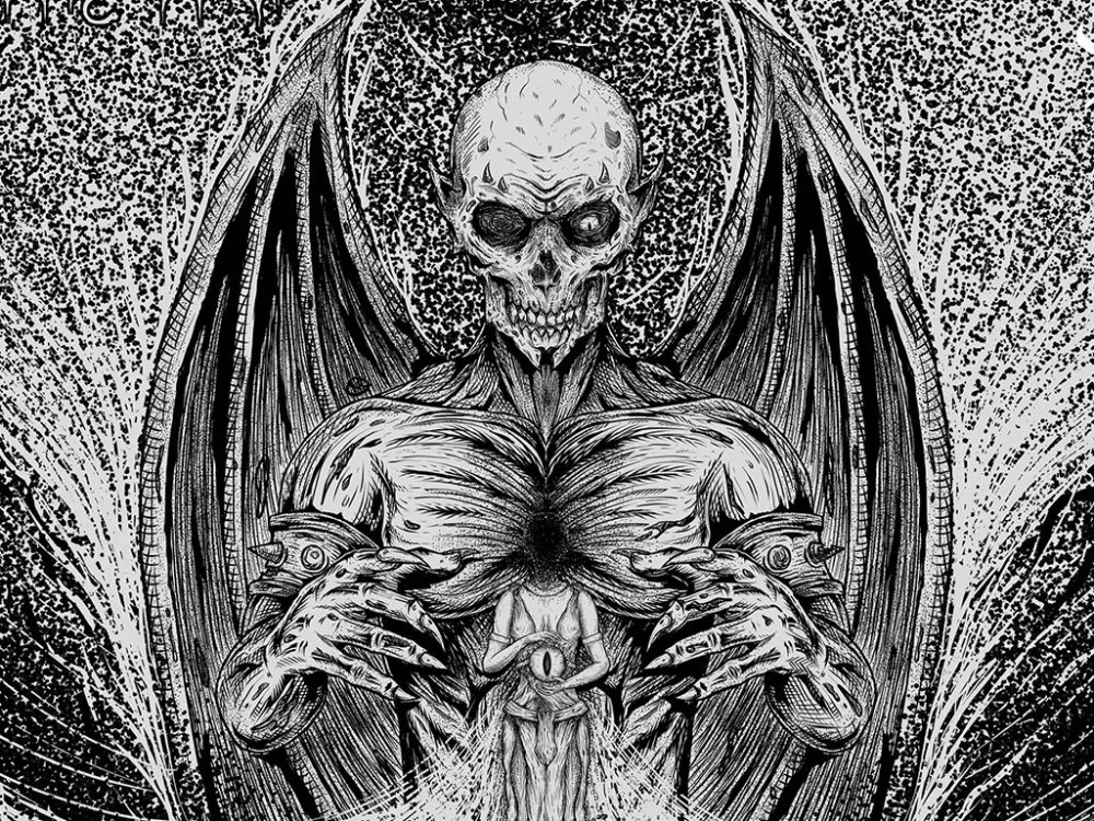 Detailed dark art, horror, fantasy, tattoo and hand drawing ...