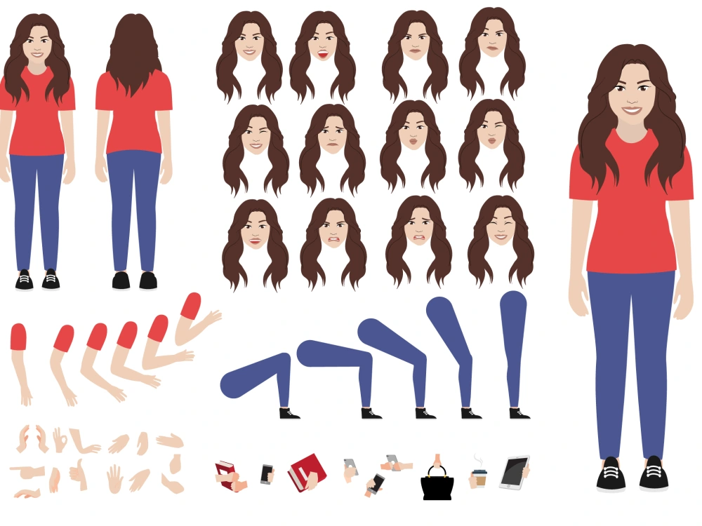 A 2d cartoon character sheet ready for animation | Upwork